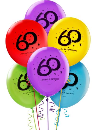 The Party Continues 60th Birthday Balloons 12in 15ct - Party City